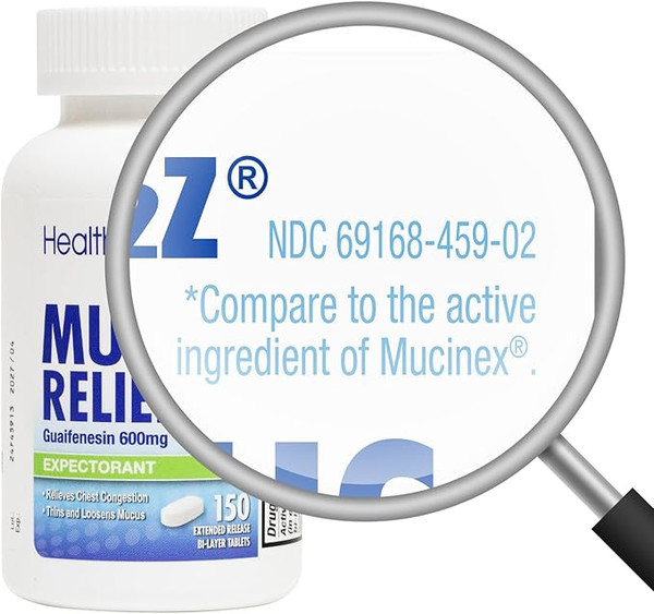 HealthA2Z® Mucus Relief | Guaifenesin 600 mg| NO Benzene | Extended ...
