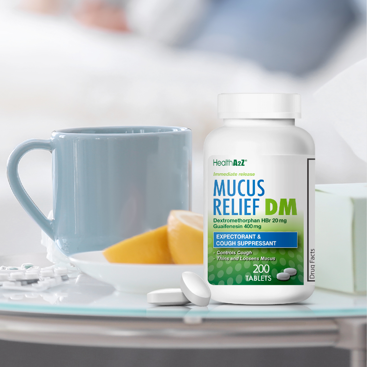 HealthA2Z Mucus Relief DM, 200 Tablets