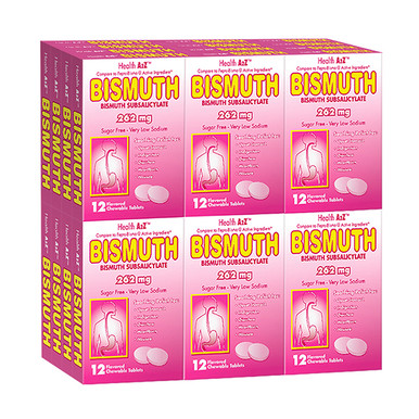 HealthA2Z Bismuth, Bismuth Subsalicylate 262mg, 24*12 Chewable Tablets ...