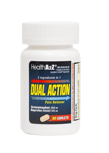 HealthA2Z® Dual Action Pain Relief | 80 Caplets | Acetaminophen 250mg ...