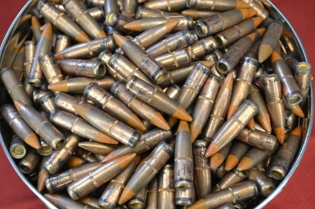 USGI Surplus MILITARY M25 30 CAL 145 Grain ORANGE TRACER PULLED BULLETS ...