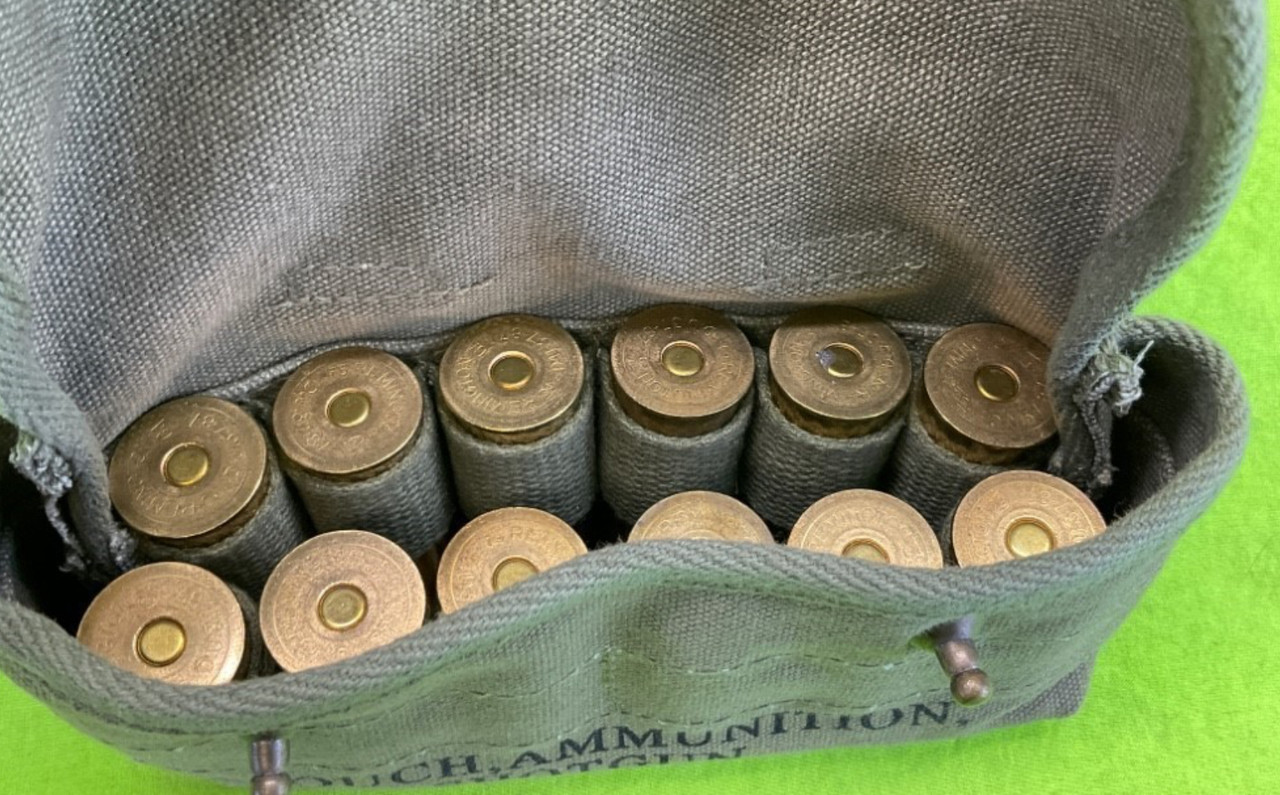 USGI Trench Gun Riot 12 Gauge 2 3/4 In Brass Shotgun Shells In Belt ...