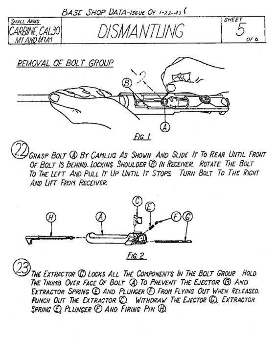 U.S. M1 & M1A Carbine Complete USGI Disassembly/Assembly - Reprint