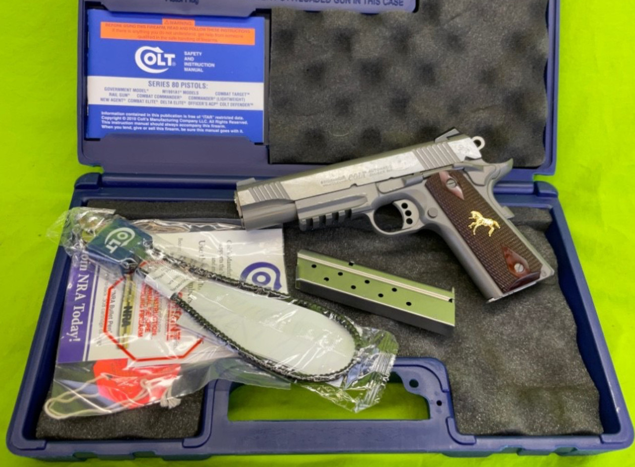 Colt 1911 9MM Rail Gun Model 01072RG Stainless SS 5 In Government 9x19 Semi