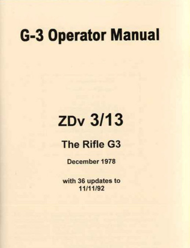Rifle G3 HK91 Full Auto Repair Manual - English Translation