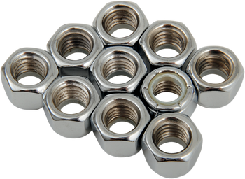Drag Specialties - Nuts - Nylon - Chrome - 3/8"-16 - Replacement Insert ...