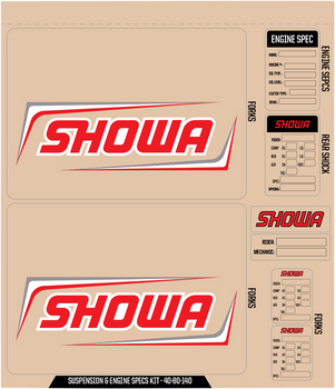 D'cor Visuals - Showa Decal Kit - Red - Suspension and Specs Graphic ...