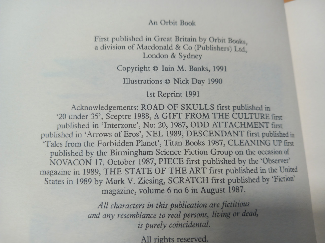 Iain M. Banks - The State of the Art - HB Orbit UK - 1991 - SIGNED