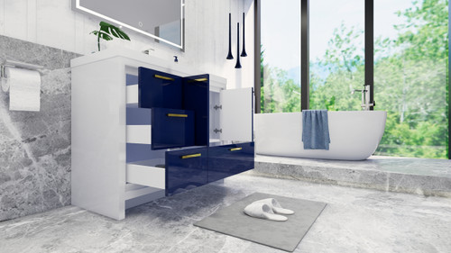 MOD 42"Modern Bathroom Vanity w/ Left Side Drawers - Bathroom Vanities ...