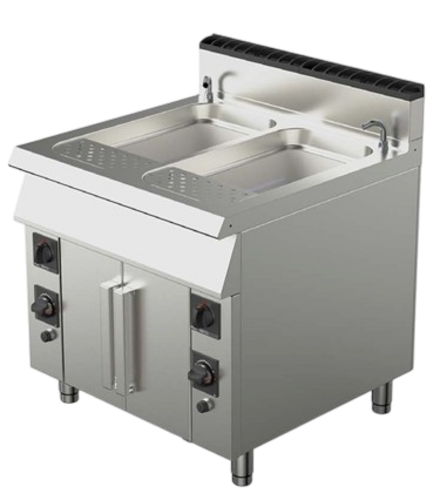 AMPTO 90CPG90 PLUS Commercial Gas Pasta Cooker - Dual Tank, 160,000 BTU ...