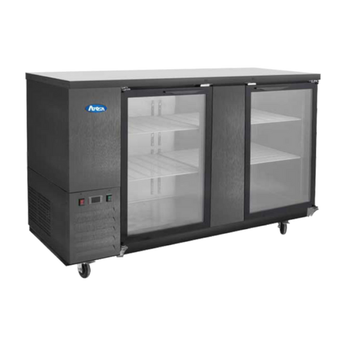 Atosa SBB69GGRAUS2 68" W Black 2-Section Glass Door Back Bar Cooler ...