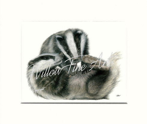 The Brock Brother - Playful Badger Cubs Collectors Print