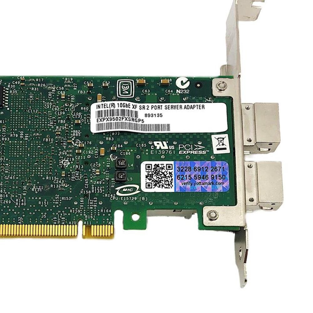 Intel Dual Port 10GB SFP+ Yottamark PCIe x8 NIC w/ 2x Optics