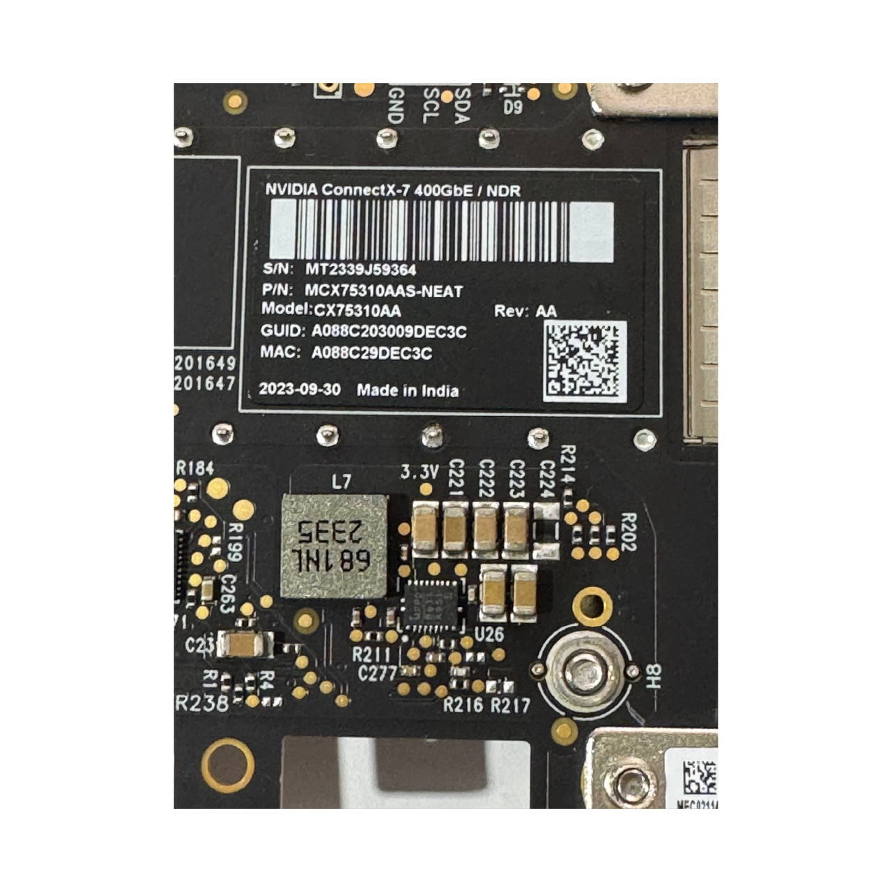 NVIDIA ConnectX-7 Single Port OSFP 400GbE NDR IB PCIe x16 Network HHHL ...