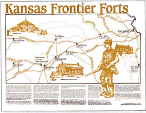 llustrated Map of Kansas Frontier Forts - The Last Chance Store