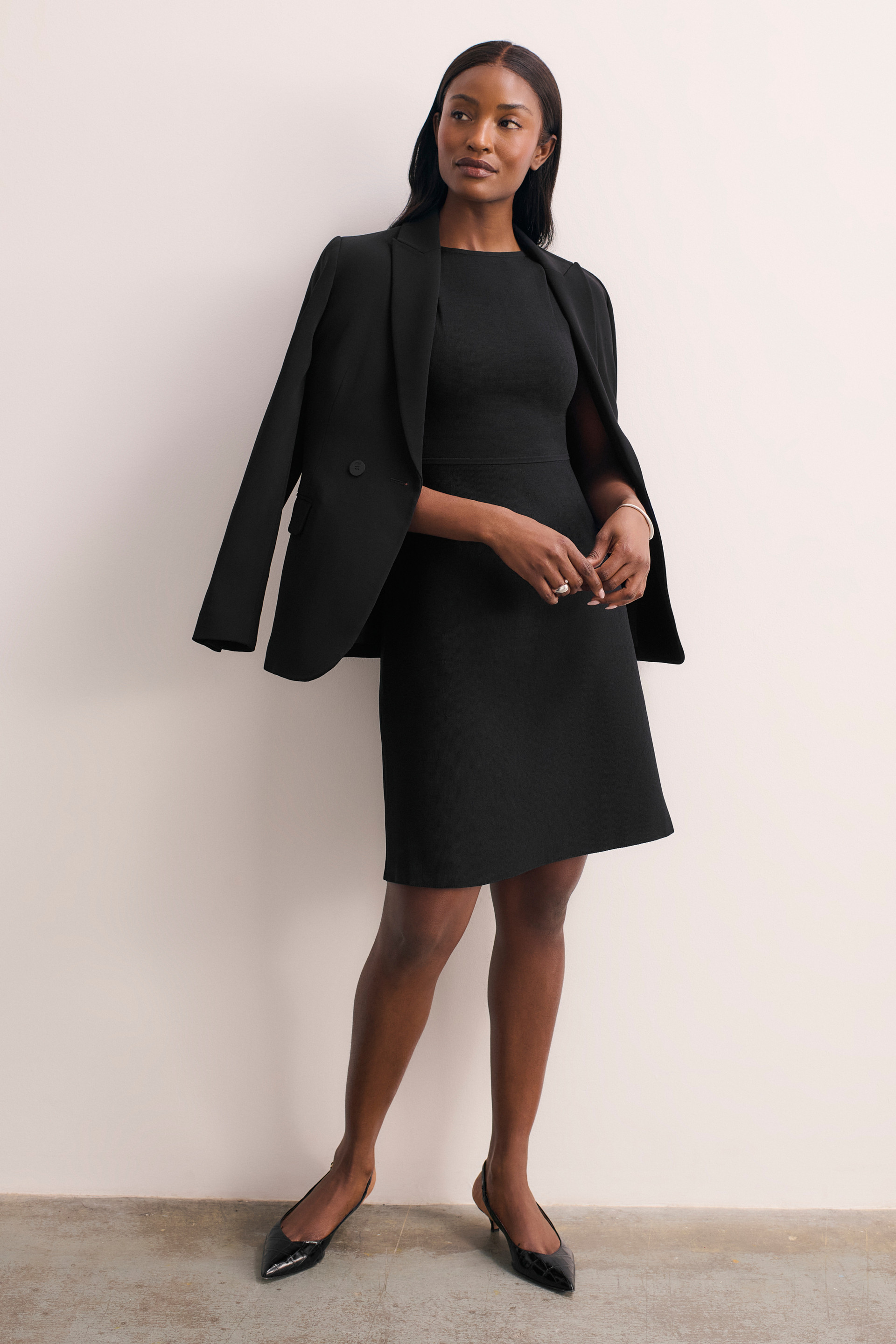 Parella Sculpt Knit Dress Black - Welcome to the Fold LTD