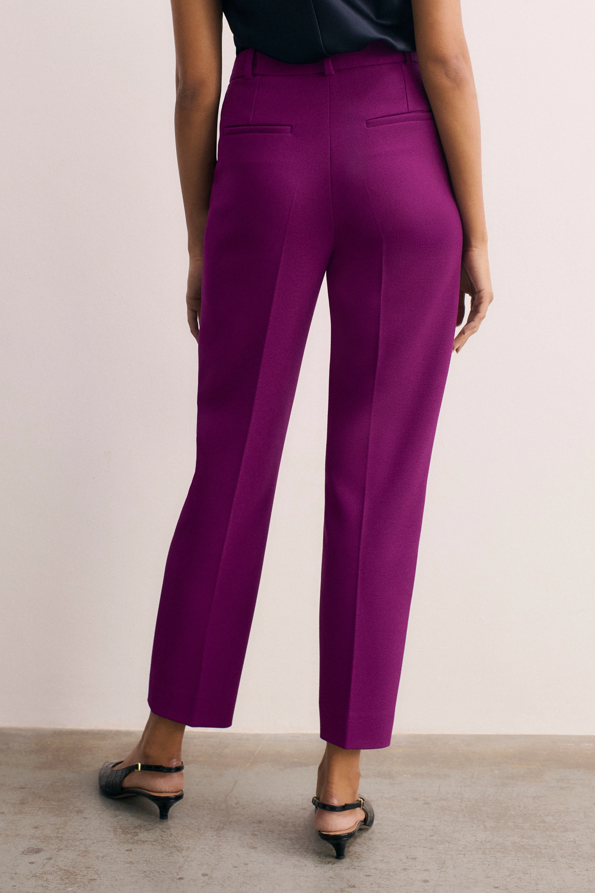 Tavira Sculpt Stretch Crepe Trousers Berry - Welcome to the Fold LTD