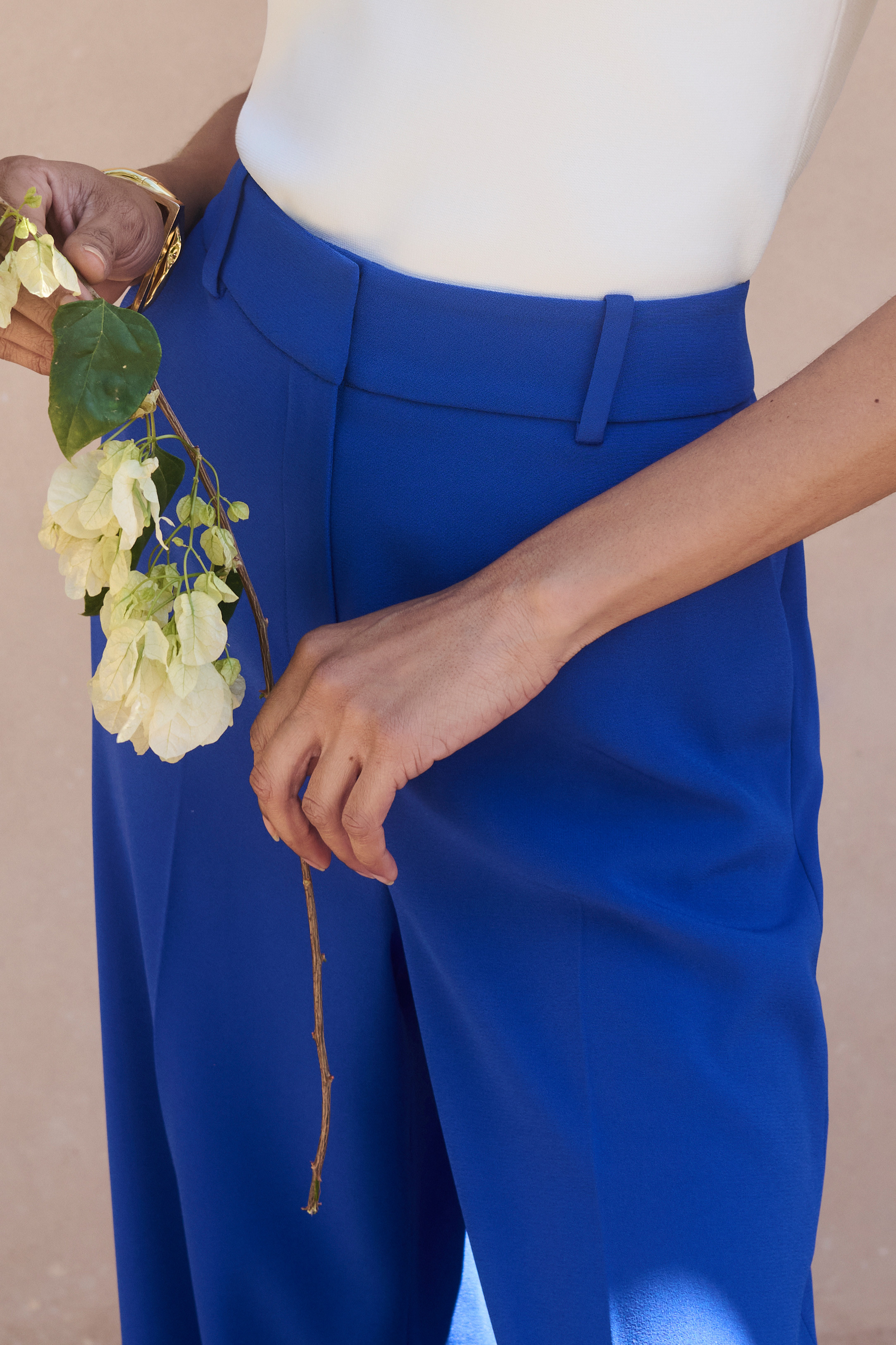 Clever Crepe Adelaide Wide-Leg Trousers Vibrant Blue - Welcome to the Fold LTD