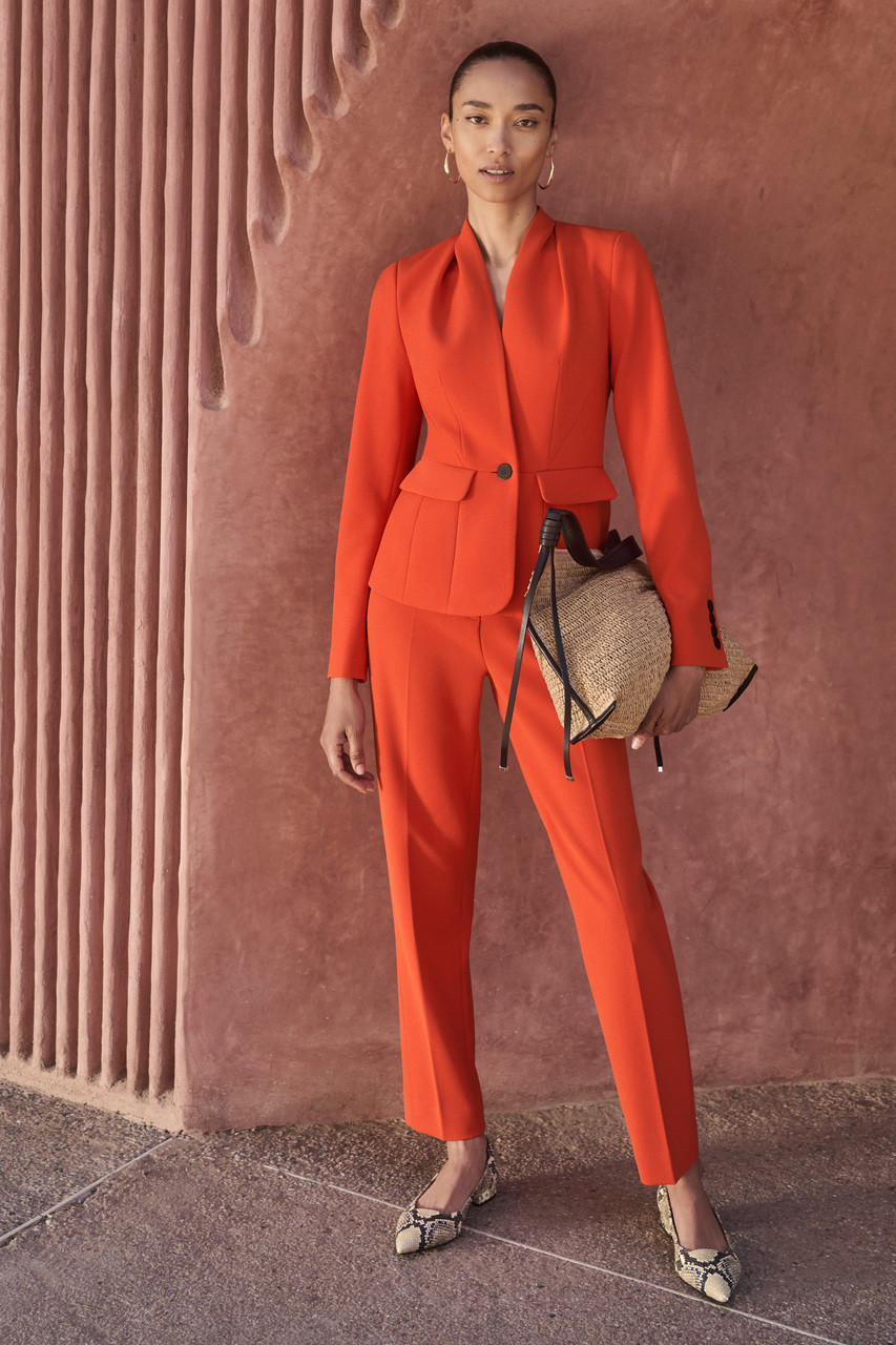 Mira Sculpt Stretch Crepe Jacket Summer Orange - Welcome to the Fold LTD