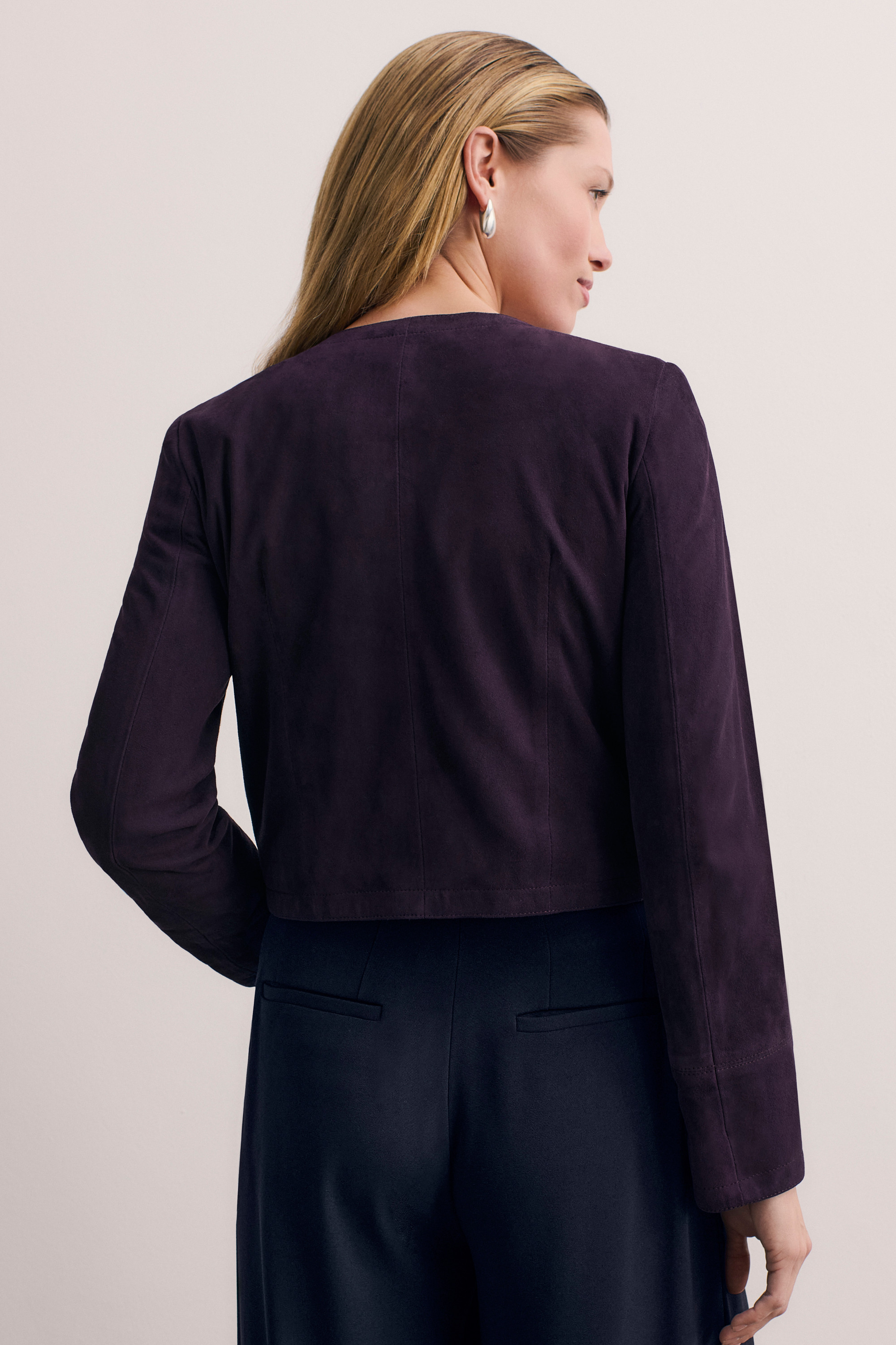Lustra Suede Jacket Aubergine - Welcome to the Fold LTD