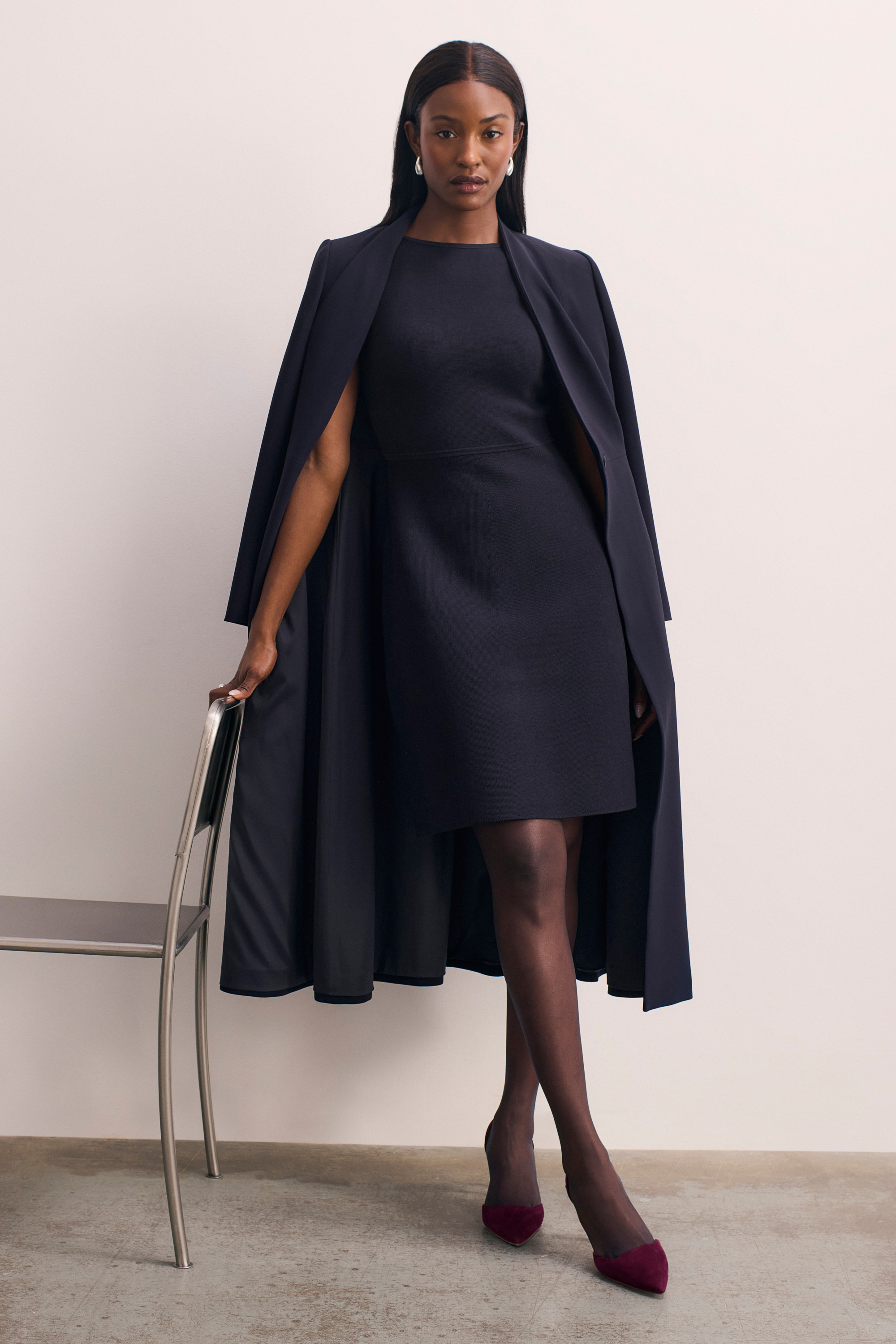 Sculpt Knit Parella Dress Navy - Welcome to the Fold LTD