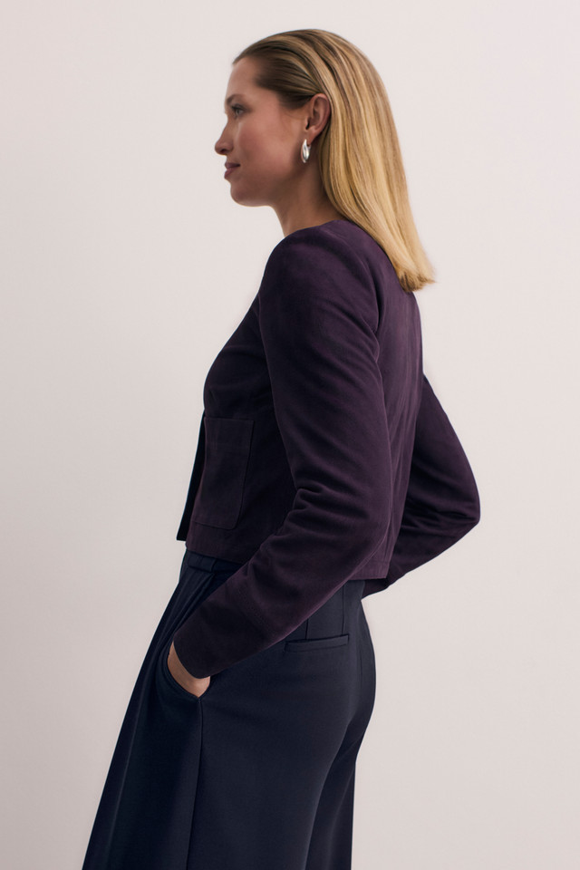 Lustra Suede Jacket Aubergine - Welcome to the Fold LTD