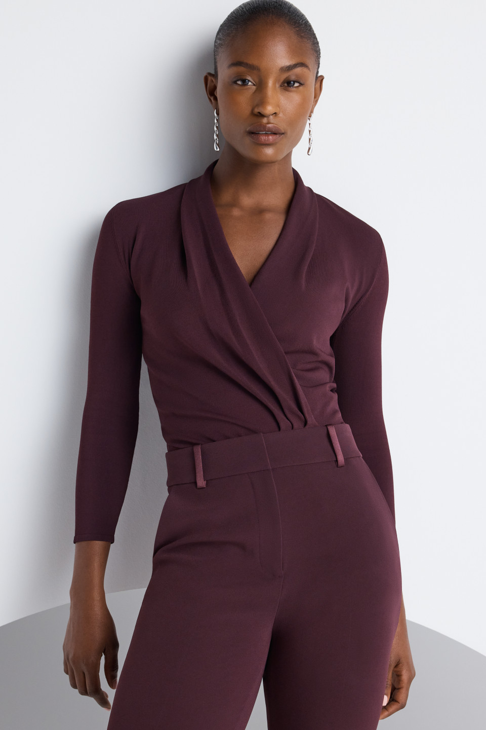Mayfield Stretch Knit Top Deep Plum - Welcome to the Fold LTD