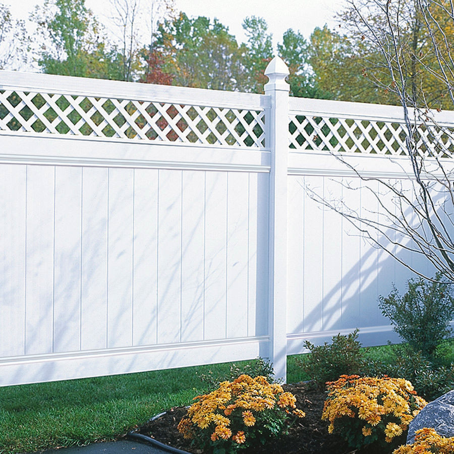 Bufftech Chesterfield Vinyl Fence Sections w/ Lattice Accent