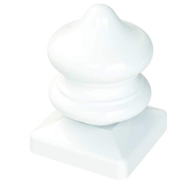 Superior 4" King Vinyl Post Cap | White Finial