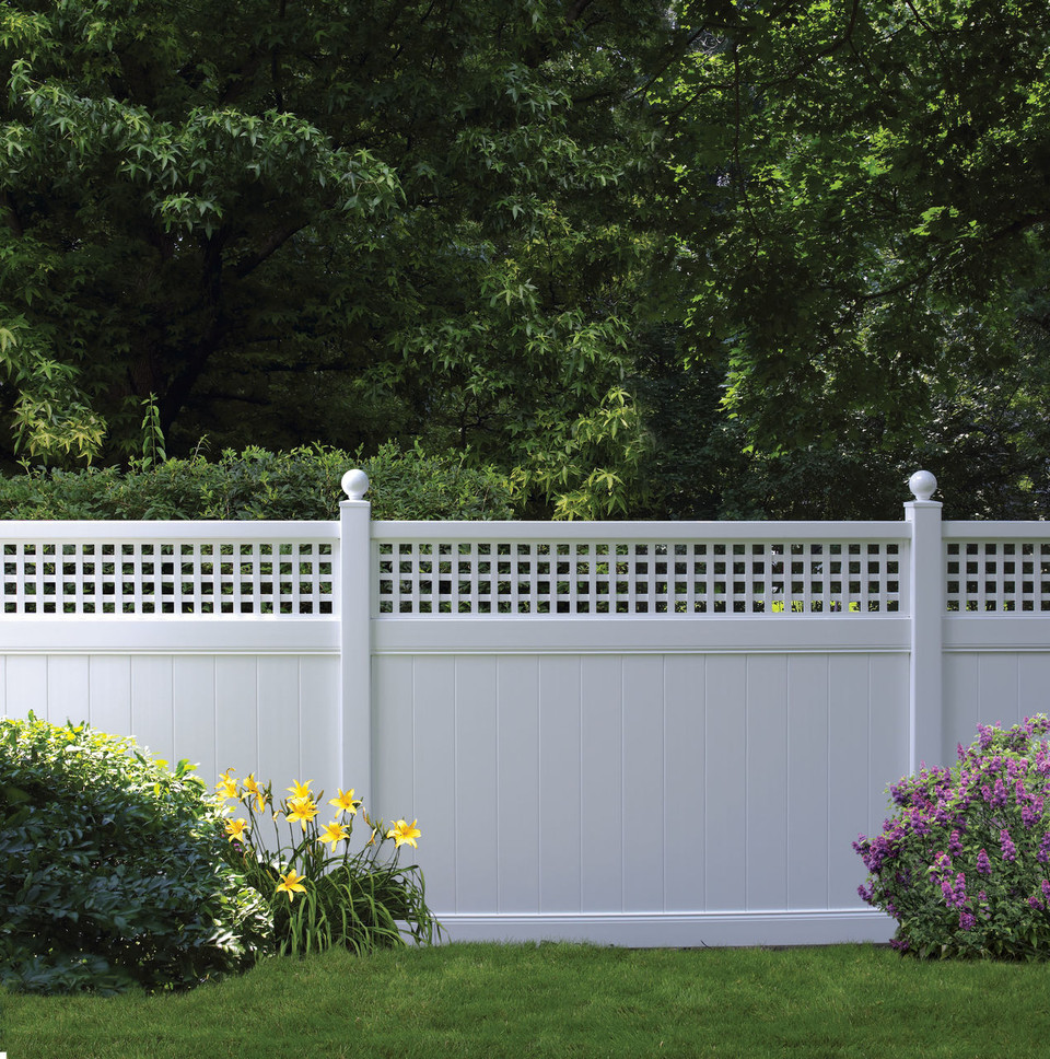 Bufftech Chesterfield Vinyl Fence Sections w/ Lattice Accent