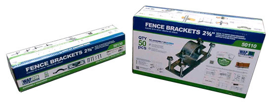 OZCO WAP-238 Wood to Steel Fence Brackets - Fit 2-3/8" Post