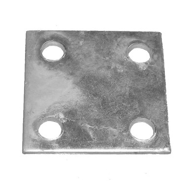 Chain Link Post Floor Flange Plate - Weldable, Galvanized