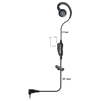 CURL 1-Wire PTT Earpiece for BBGR