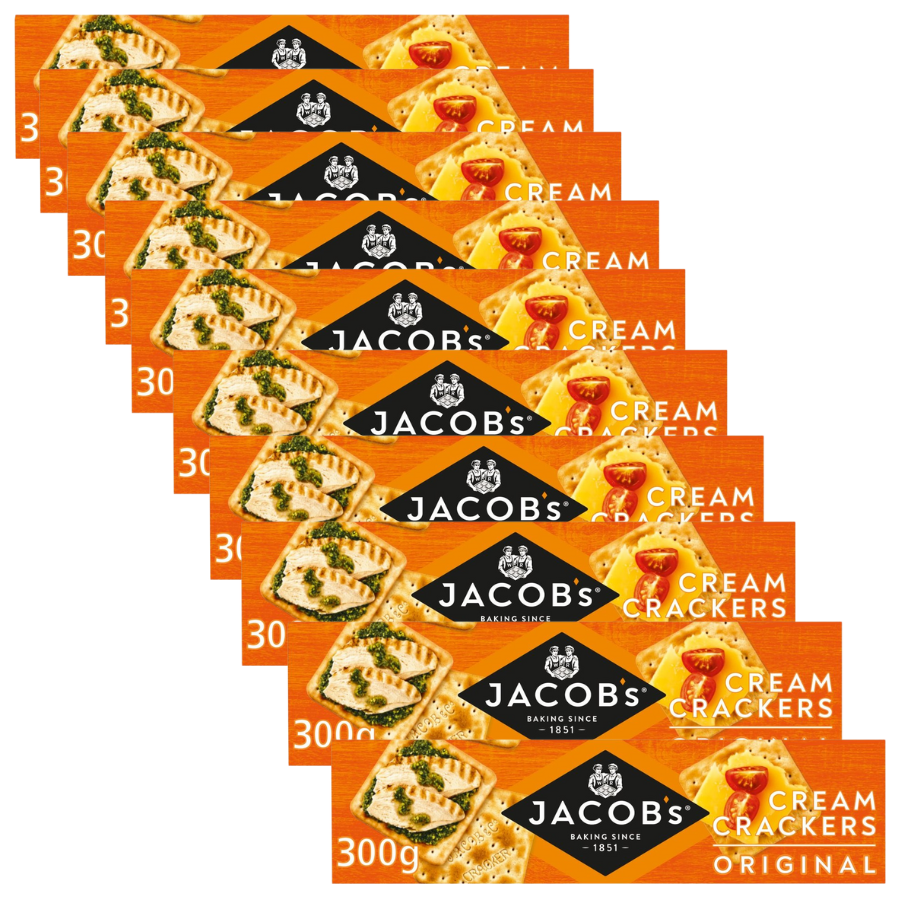 Jacob's Original Cream Crackers 300g - 10 Pack. - MasMore