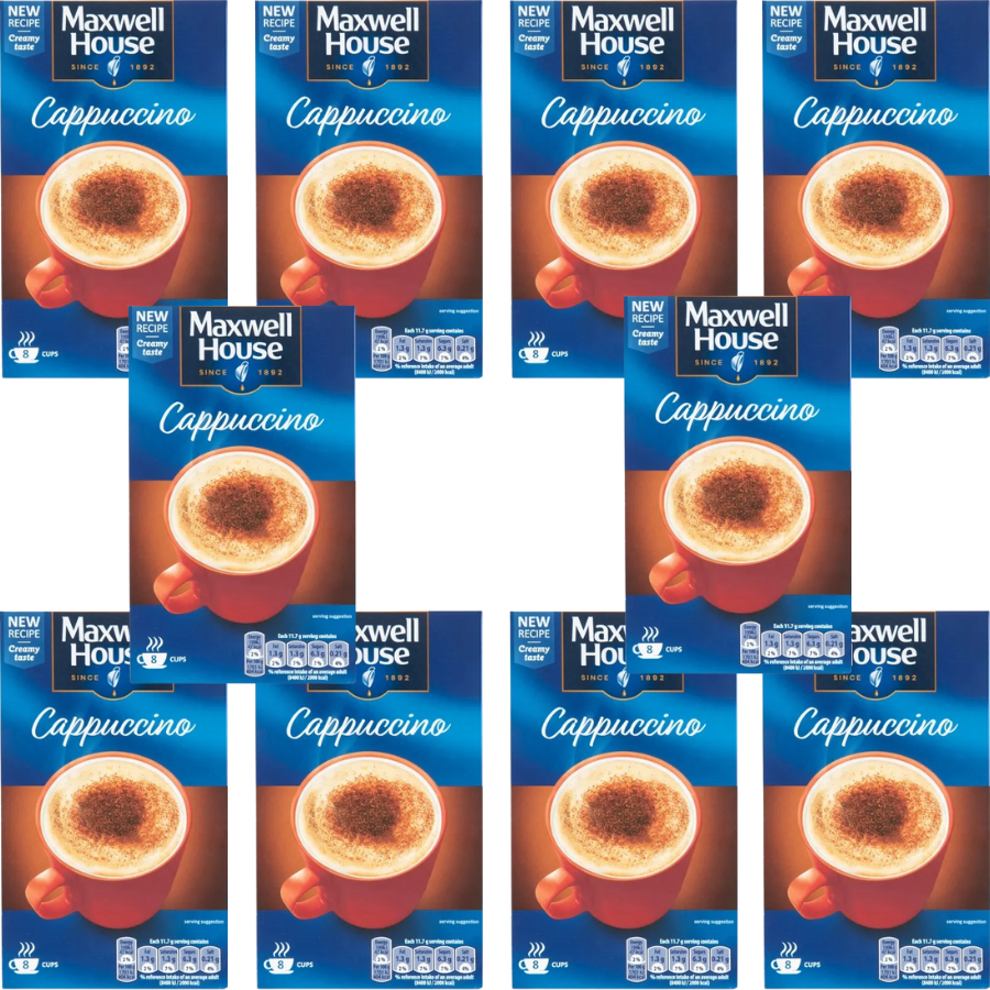 Maxwell House Classic Roast Cappuccino (8 Sachets) - 10 Pack - MasMore