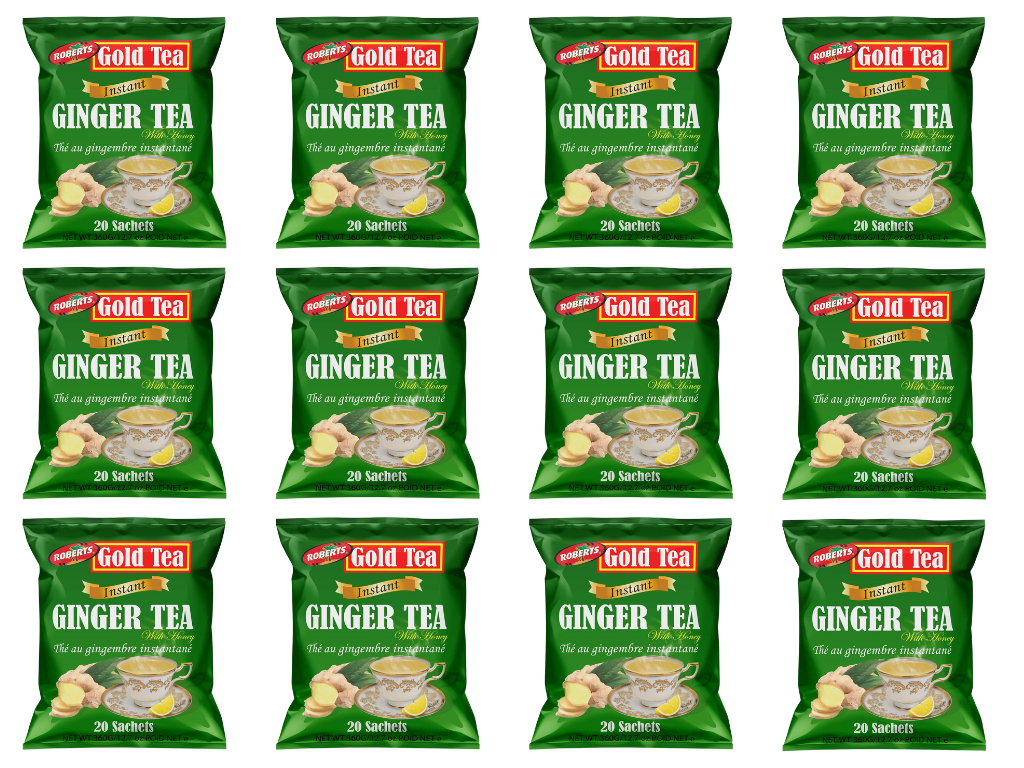 Roberts Gold Tea Instant Ginger Tea with Honey 360g (20 Sachets) - 12 Pack