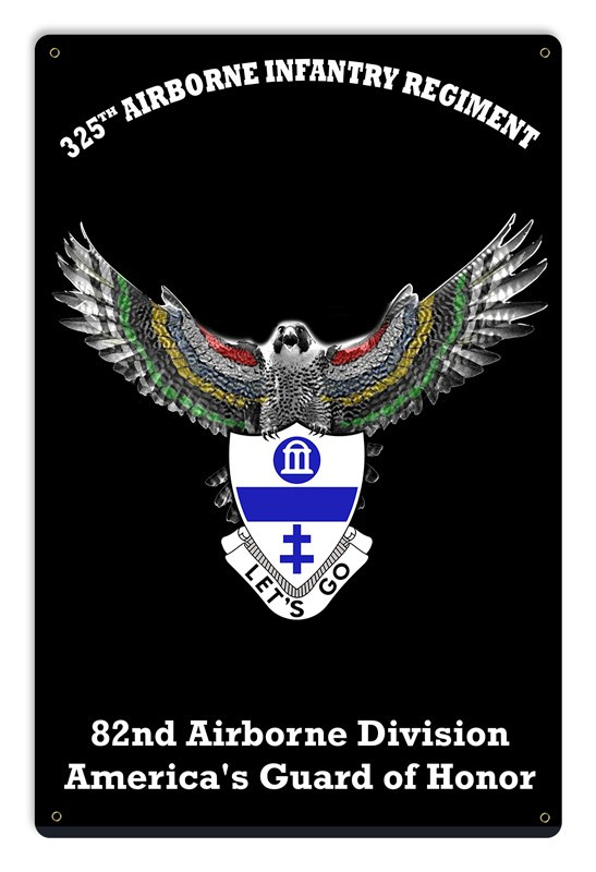 325th Black Metal Wall Sign (12X18) - Meach's Military Memorabilia & More