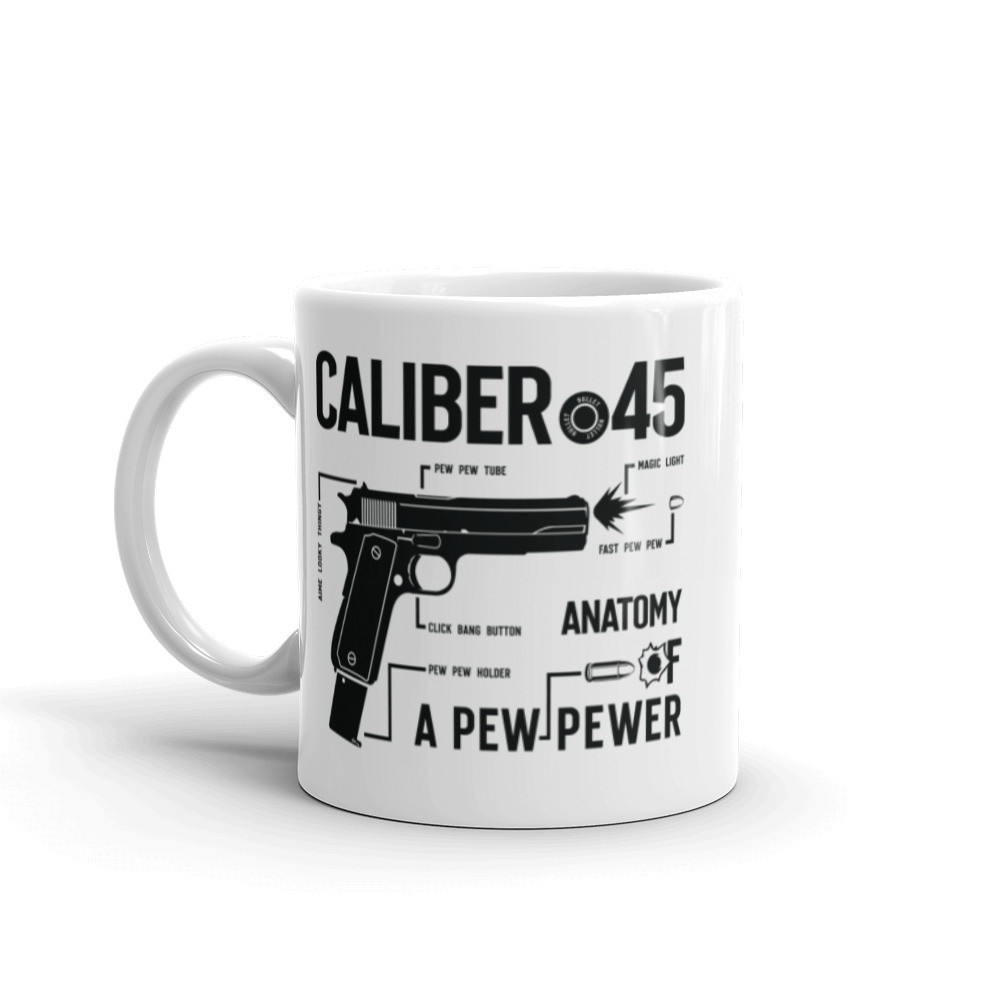 Anatomy of a Pew (.45) White glossy mug - Meach's Military Memorabilia ...