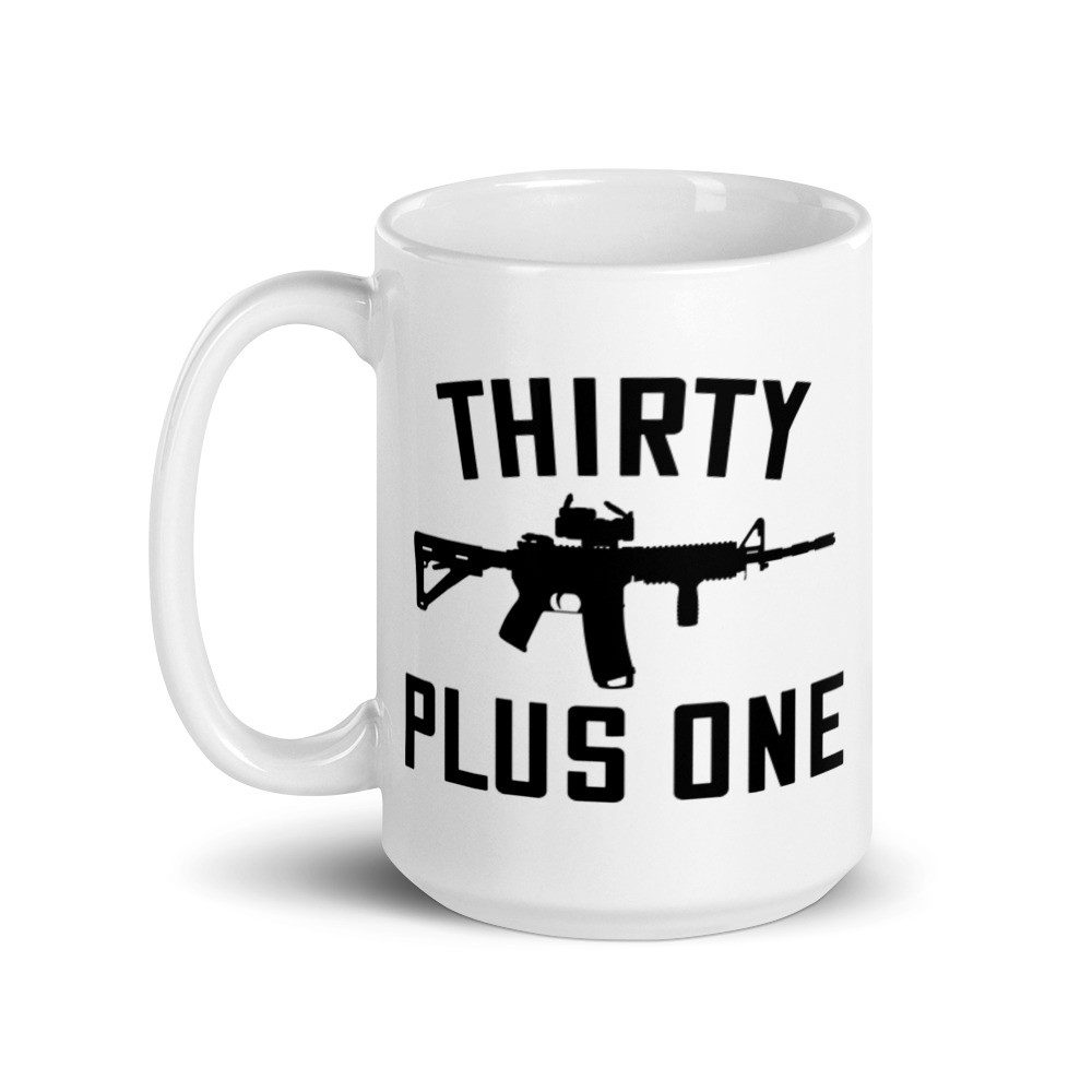 Thirty Plus One White glossy mug - Meach's Military Memorabilia & More