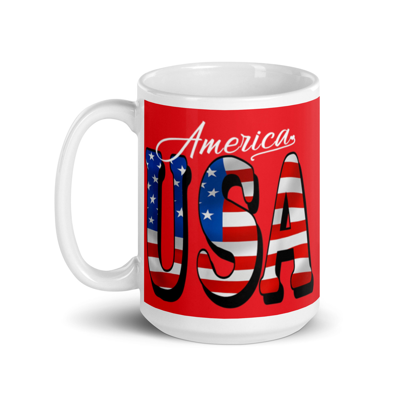 America (USA) White glossy mug - Meach's Military Memorabilia & More