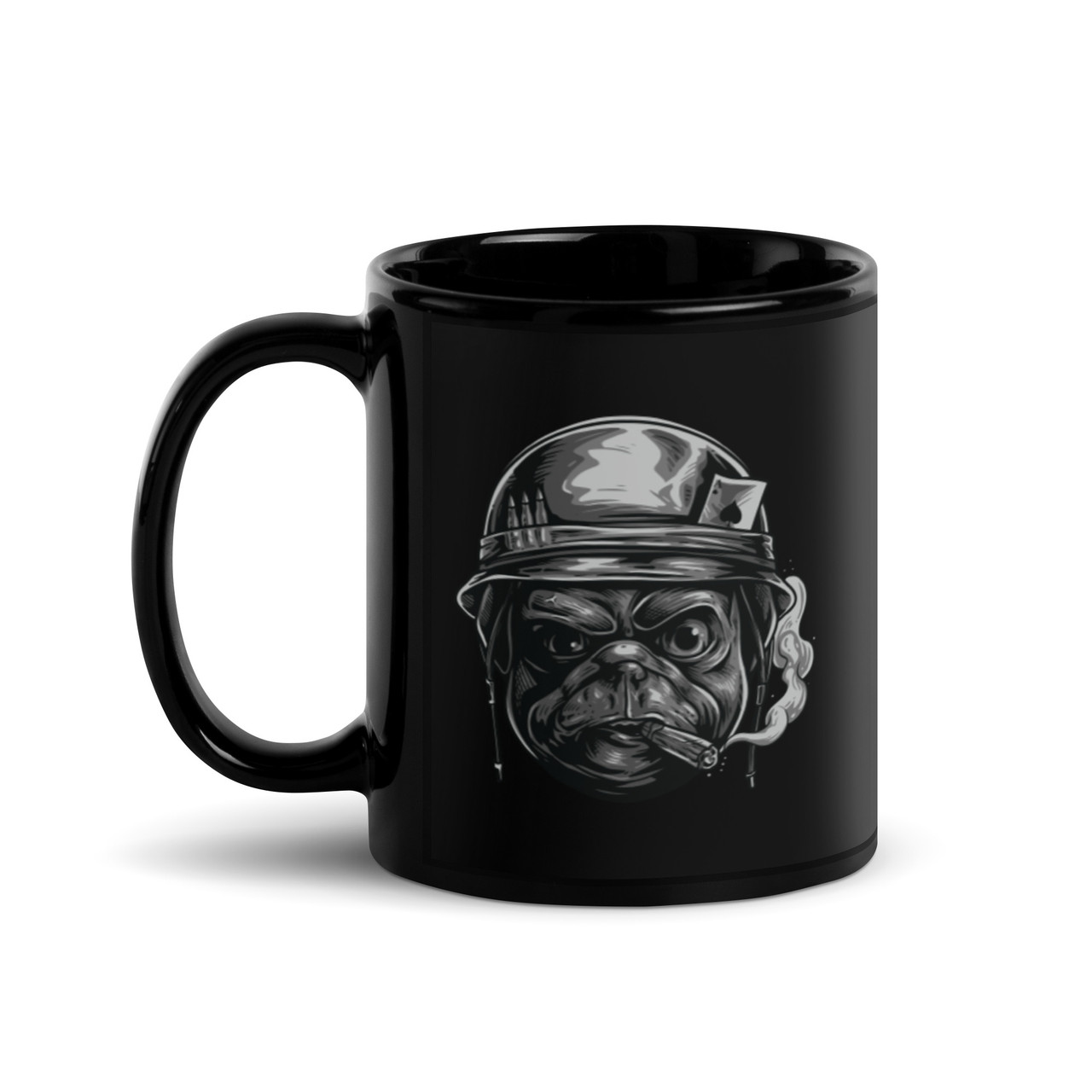 Dog Face Black Glossy Mug - Meach's Military Memorabilia & More