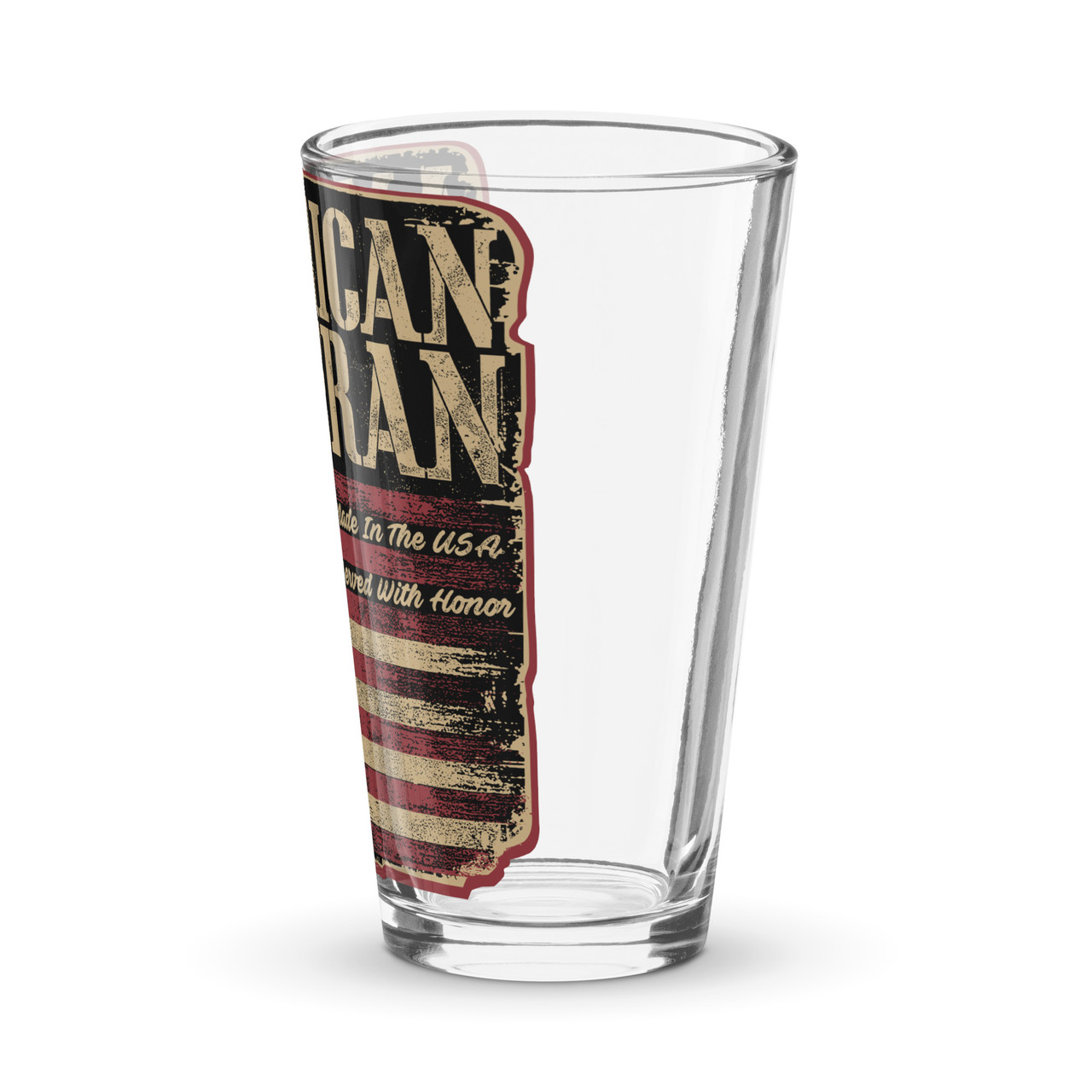 American Veteran pint glass - Meach's Military Memorabilia & More
