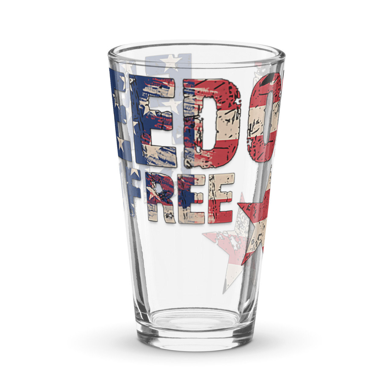 Freedom Isn't Free (text) pint glass - Meach's Military Memorabilia & More