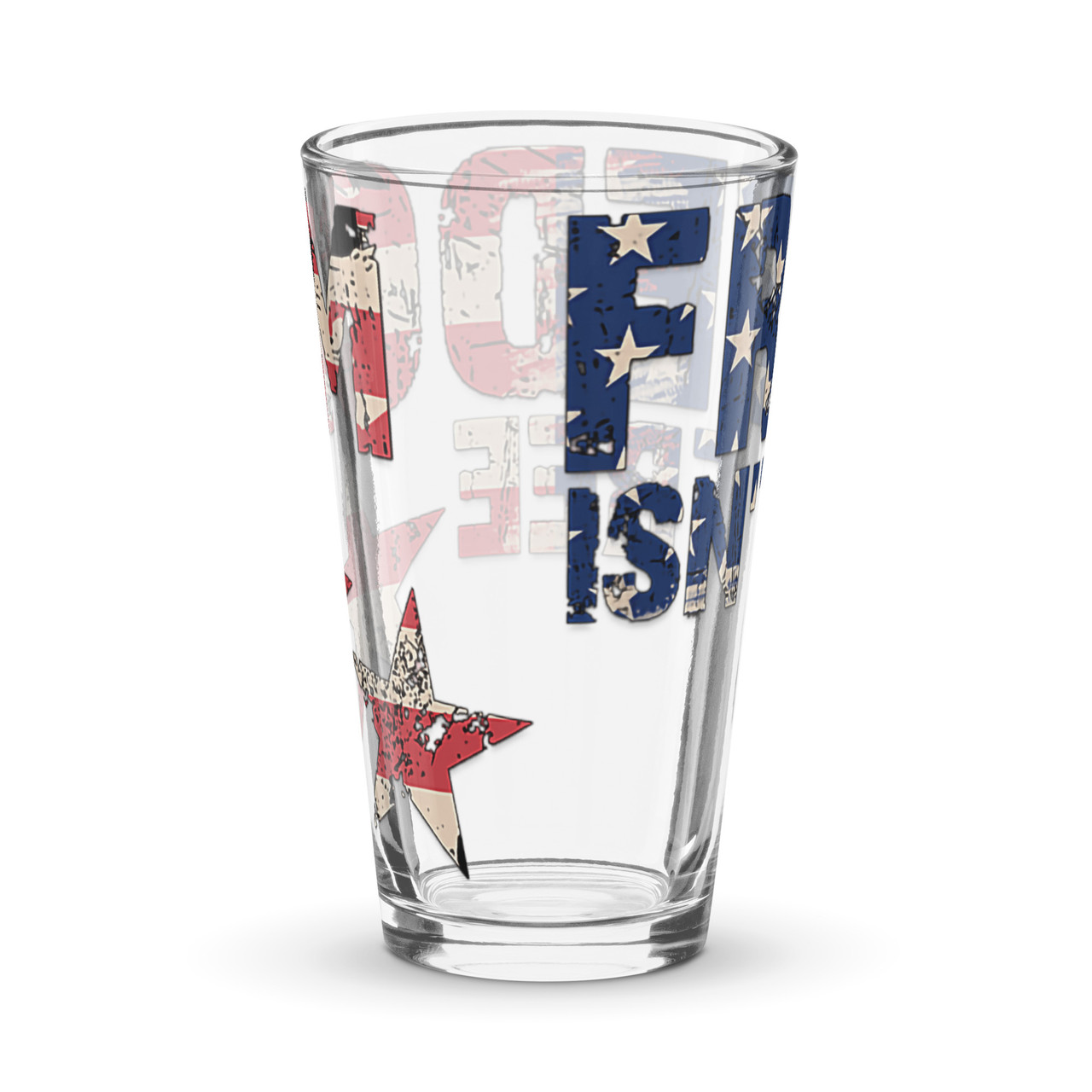 Freedom Isn't Free (text) pint glass - Meach's Military Memorabilia & More