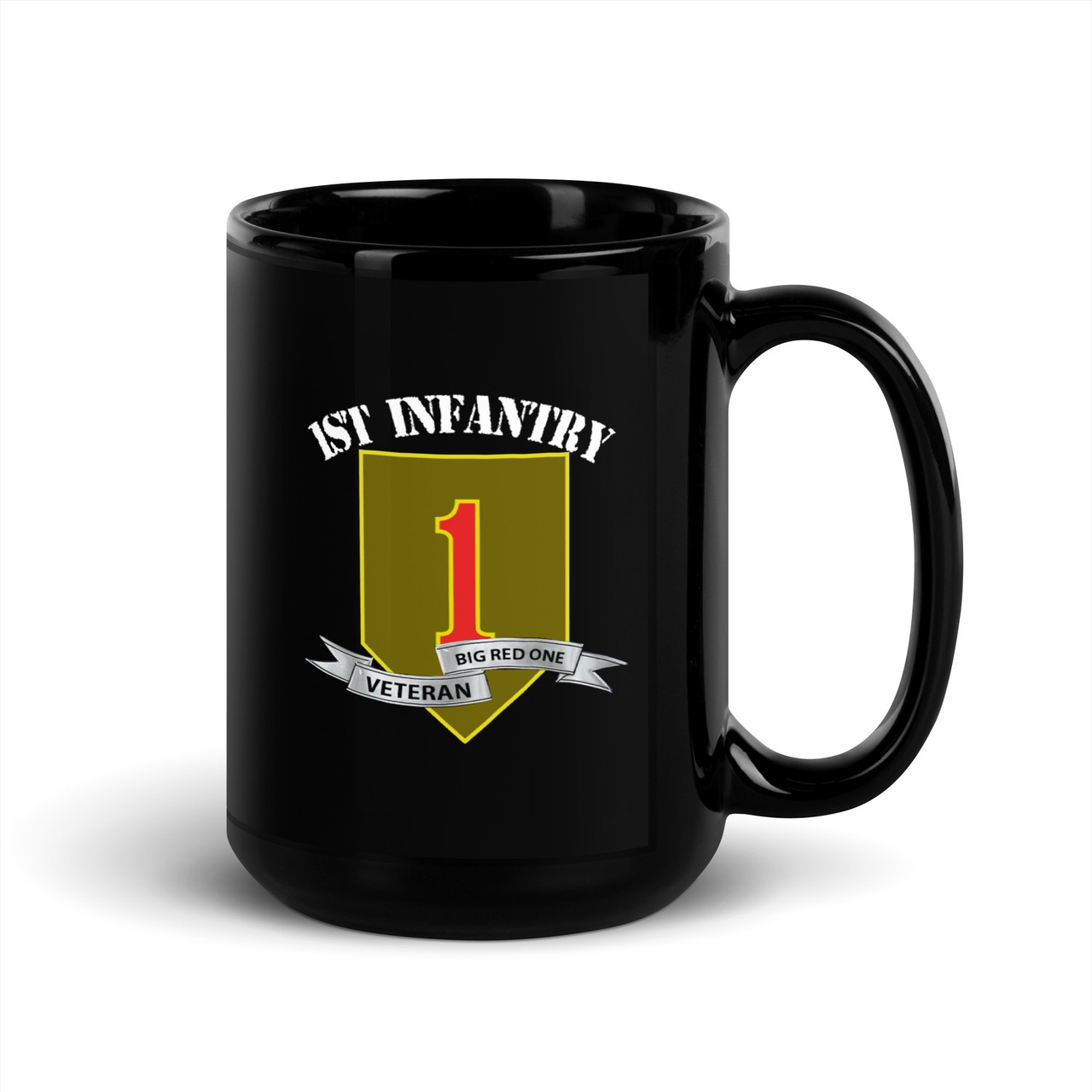 1st Infantry (Big Red One) Black Glossy Mug - Meach's Military ...