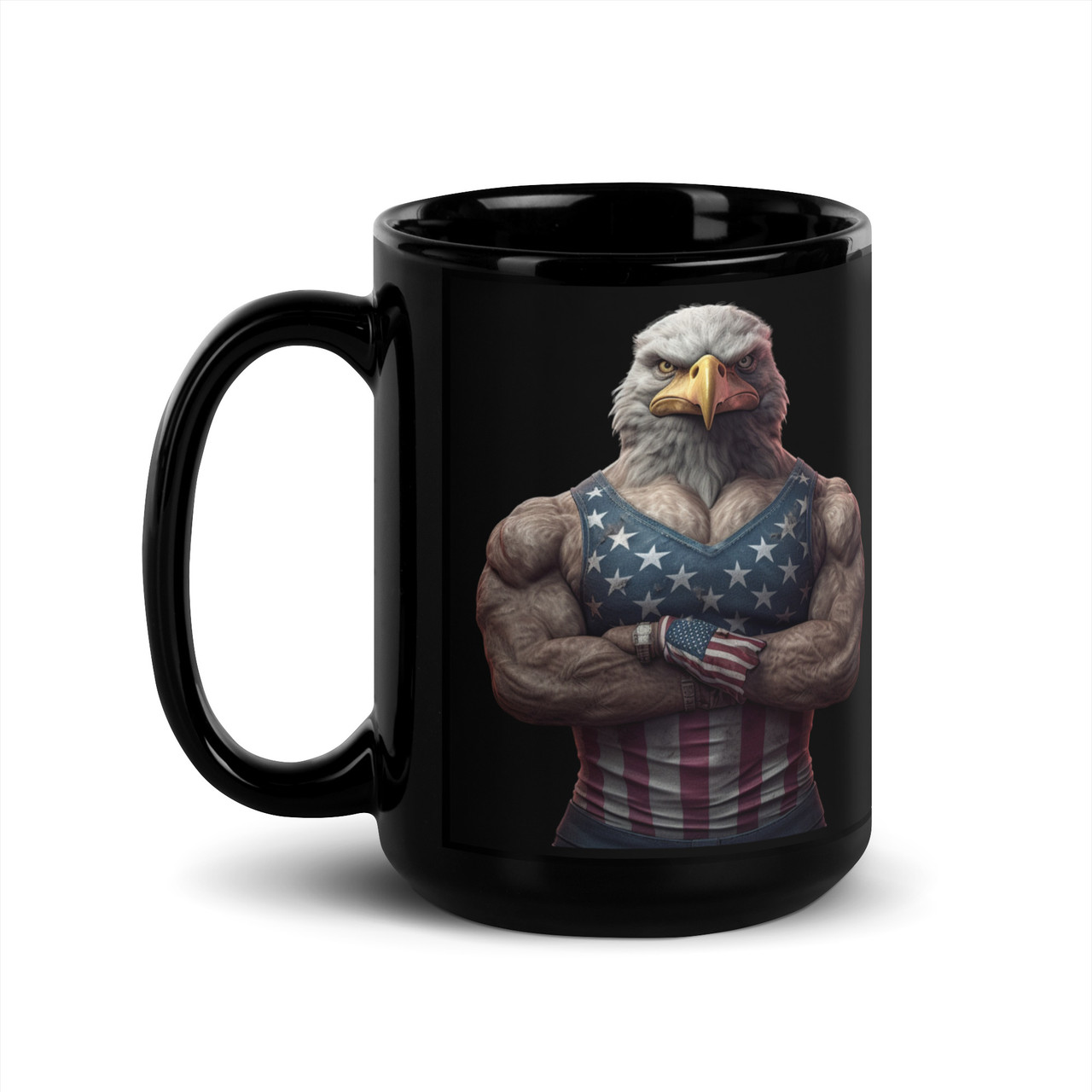 Buff American Eagle Black Glossy Mug - Meach's Military Memorabilia & More