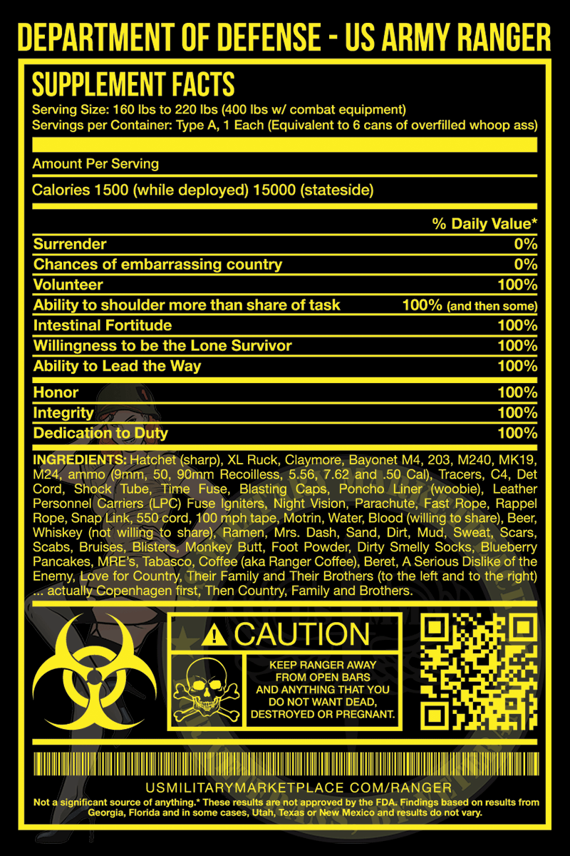 Ranger Ingredients T-Shirt - Meach's Military Memorabilia & More