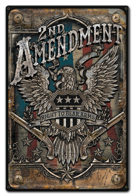 2ND AMENDMENT Metal Wall Sign (12X18) - Meach's Military Memorabilia & More