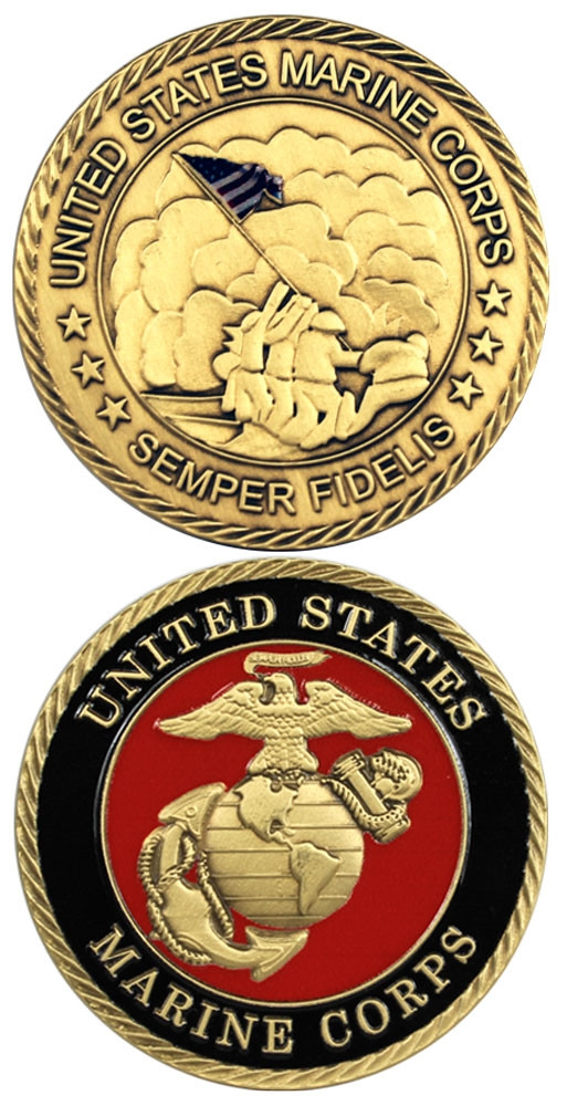 US Marines Semper Fidelis Challenge Coin - Meach's Military Memorabilia ...