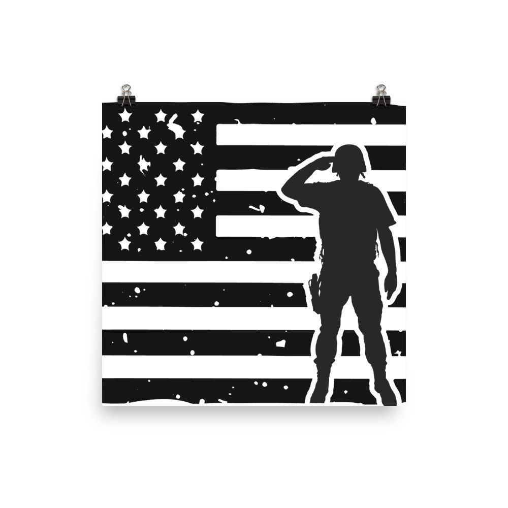 Flag Salute Poster - Meach's Military Memorabilia & More